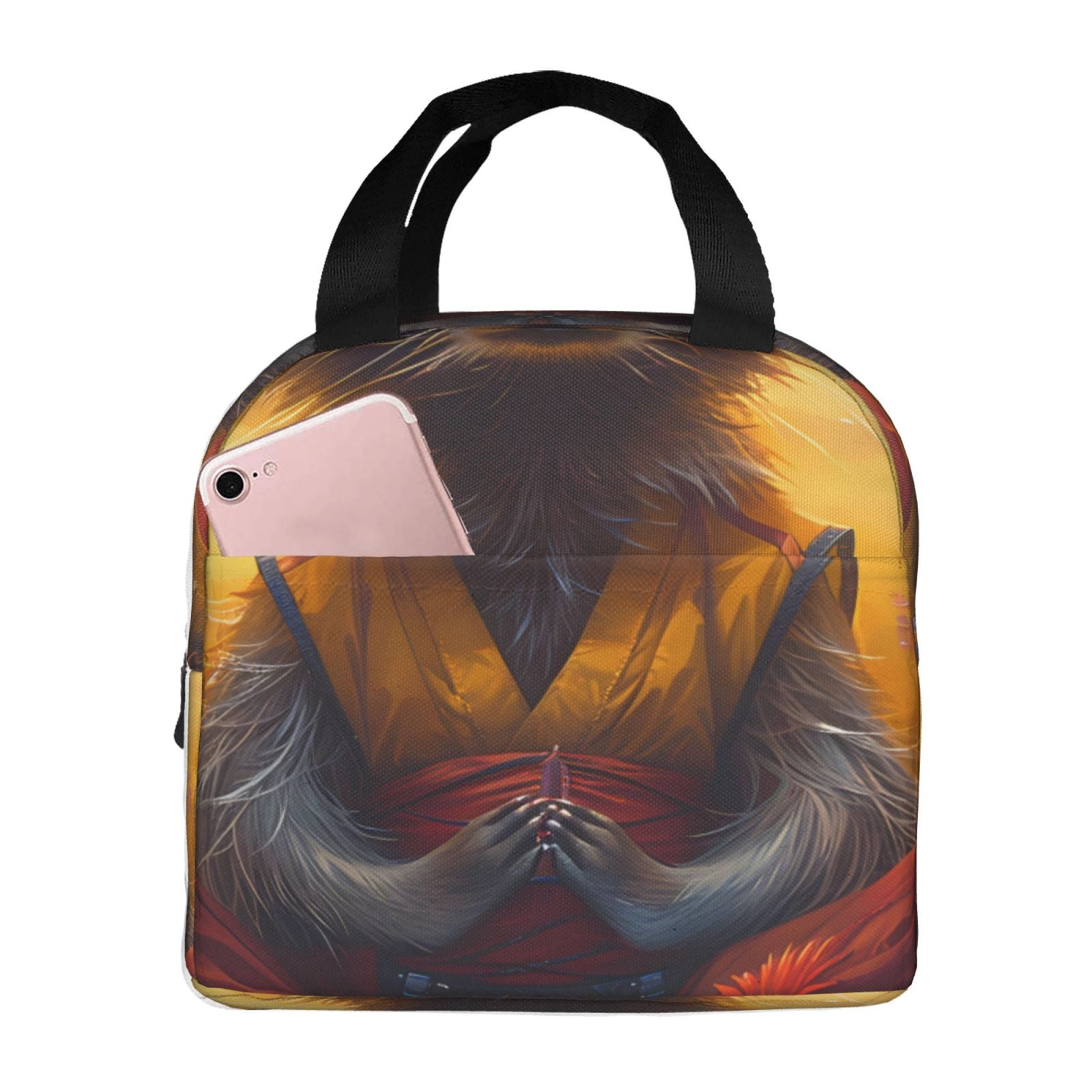 Sigee Sunset Flower Meditating Raccoon for Lunch Bag for Women Men ...