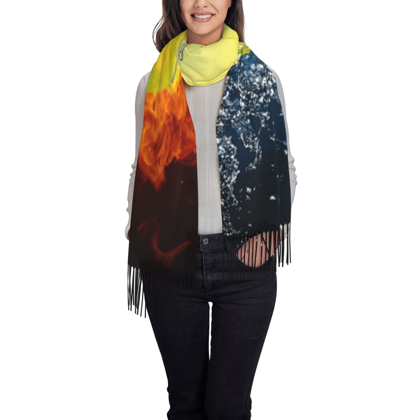 Sigee Tennis Ball In Fire And Water for Scarf for Women Winter Warm ...
