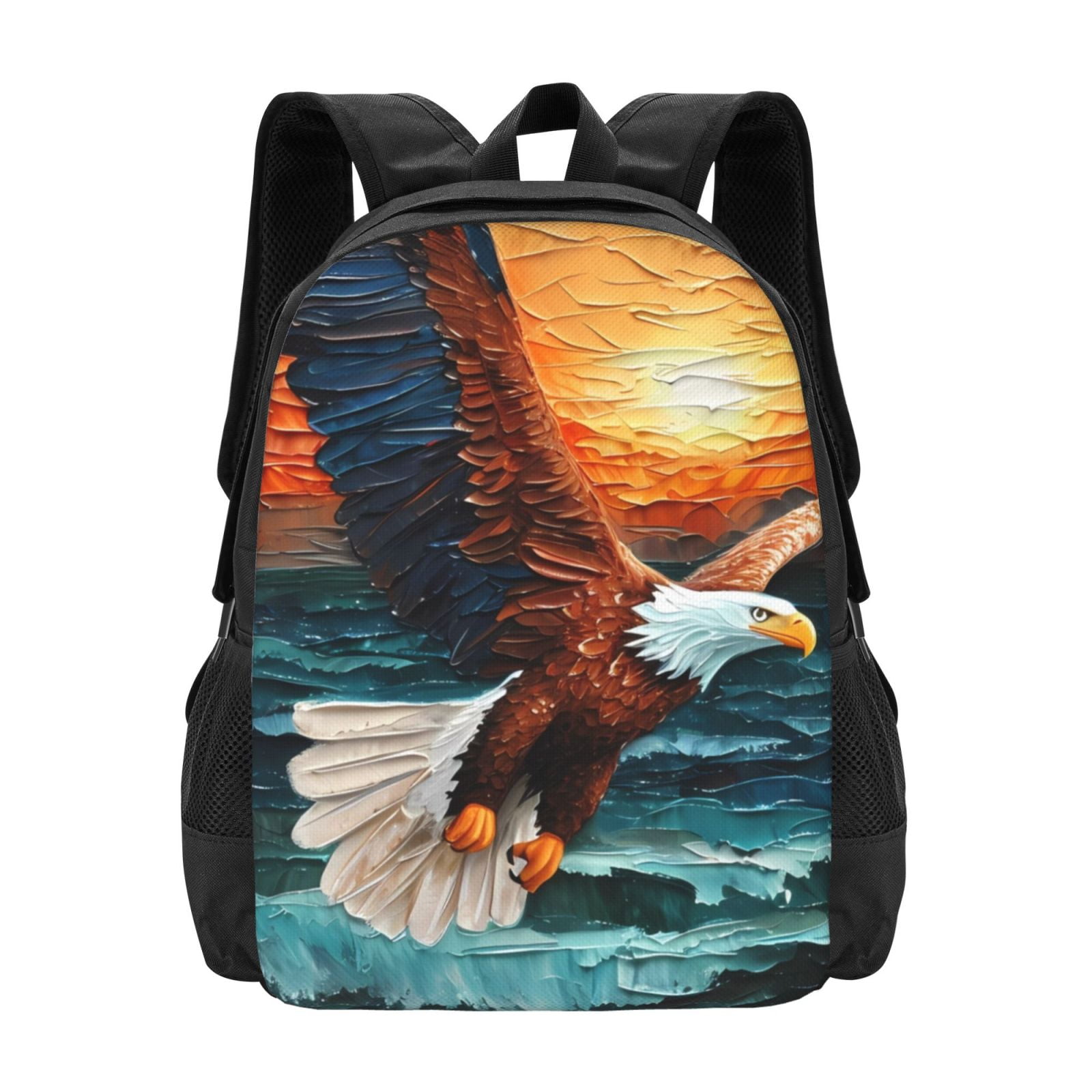 Sigee Textured Bald Eagle for Simple large capacity backpack Travel ...