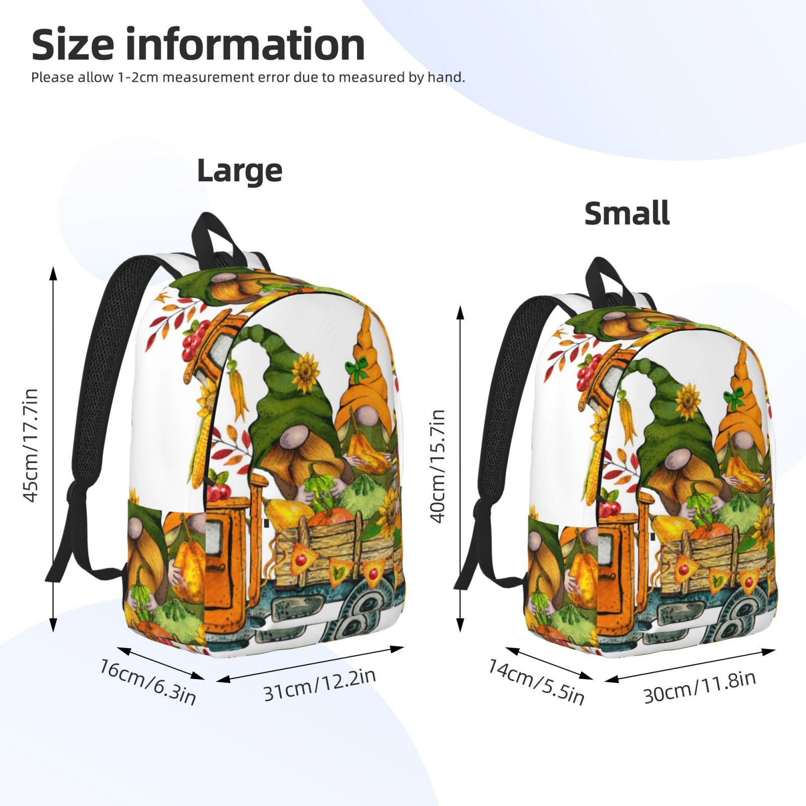 Sigee Thanksgiving Truck for Canvas Large Capacity Laptop Backpack for ...