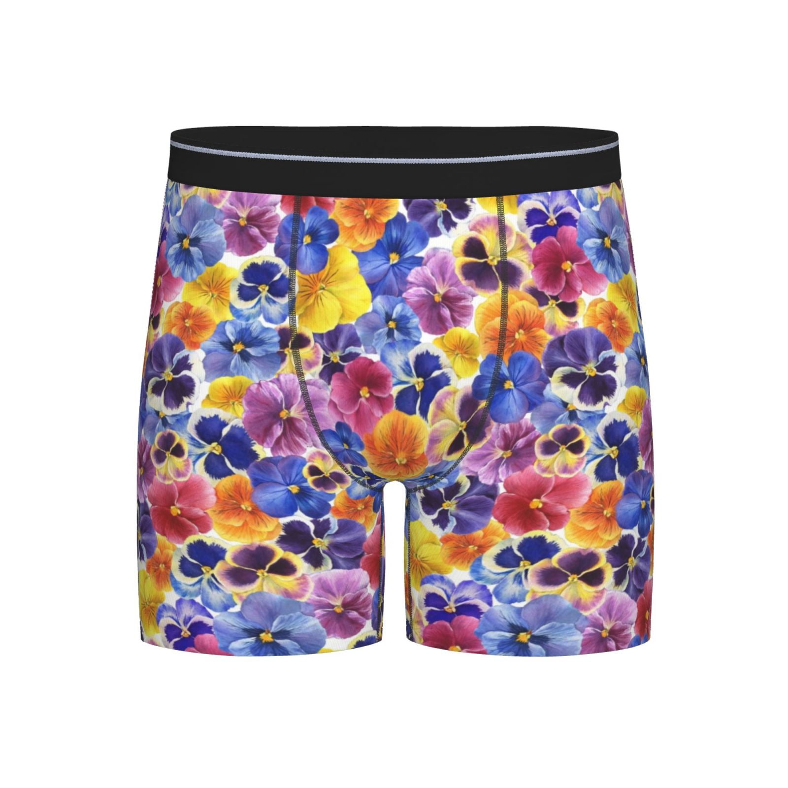 Sigee The Garden Tricolor Pansy Flower for Men's Boxer Briefs,Moisture ...