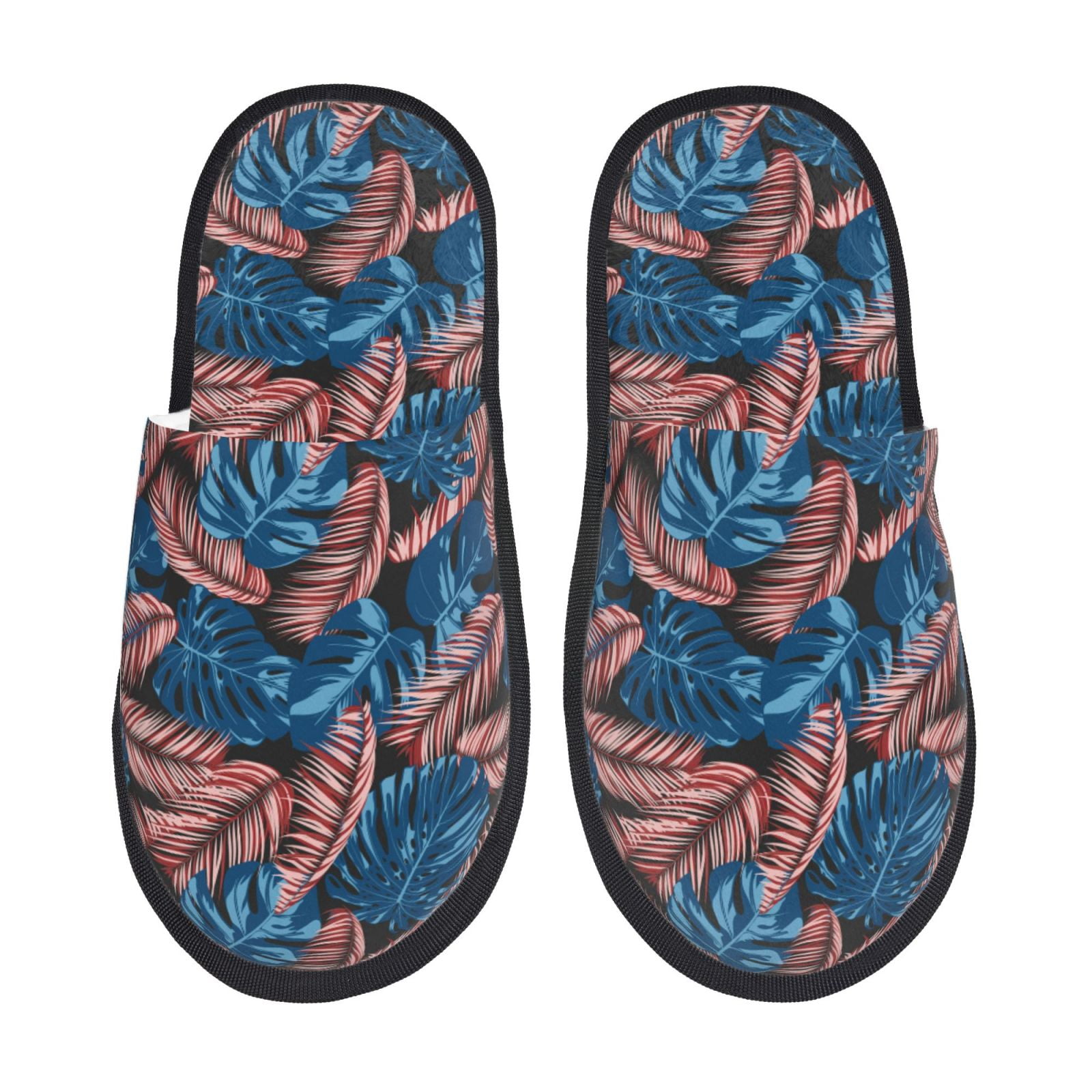 Sigee Tropical Leaves for Cozy Furry Slippers Super Soft Indoor and ...
