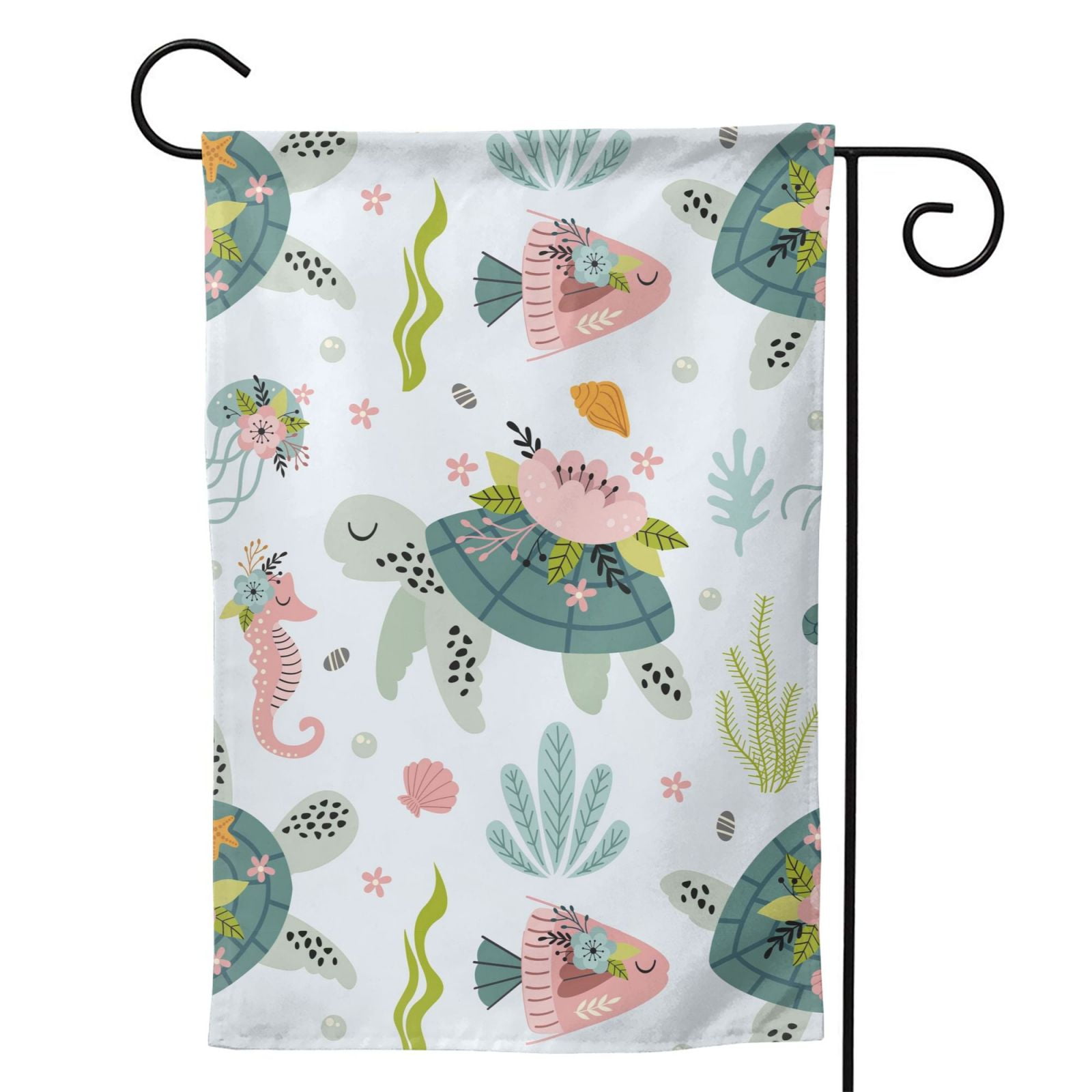Sigee Turtle and Sea Life for Live Happy Decorative Small Garden Flag ...