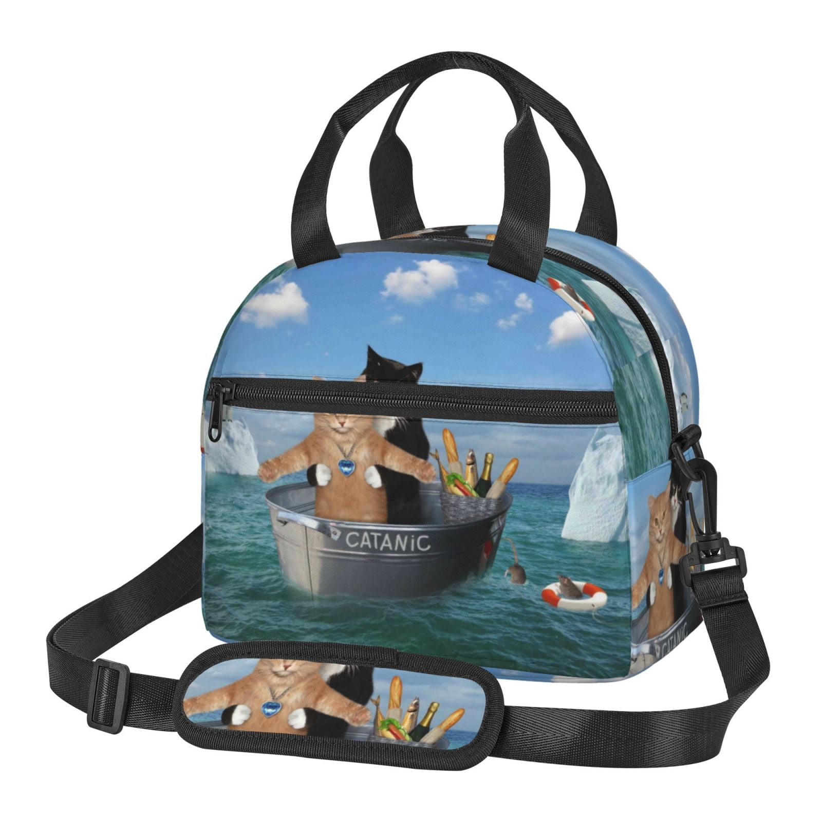 Sigee Two Brave Cats Are Floating On The Sea Iceberg for Reusable Lunch ...