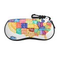Sigee Usa Map For Soft Eyeglass Cases For Women And Men Zipper Portable Spectacle Cases With