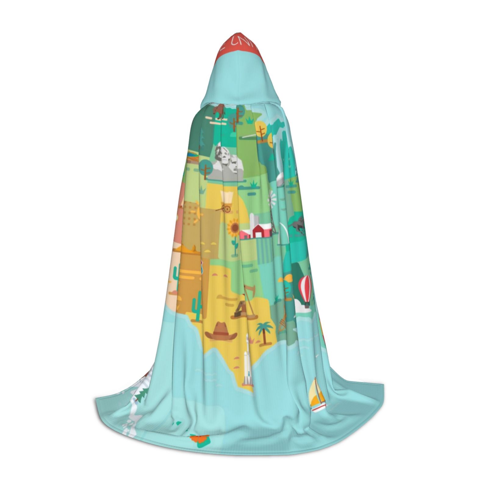 Sigee USA Tourist Map for Hooded Cape For Teenagers Hood Halloween ...