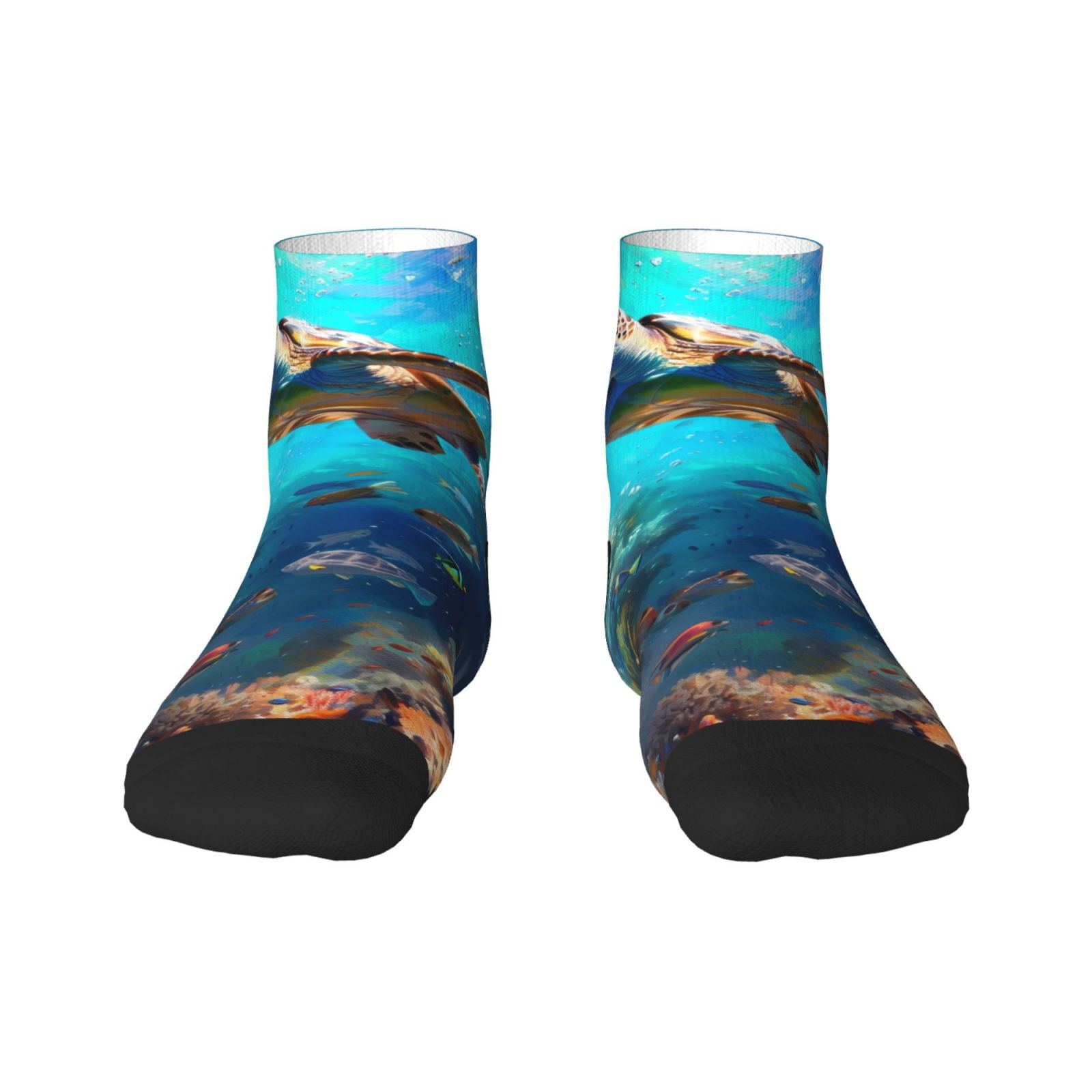 Sigee Underwater Fish Turtle for Crew Soft Moisture-wicking Socks ...