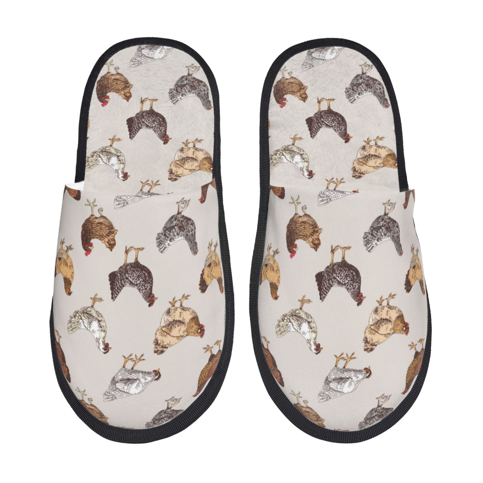 Sigee Various Chicken for Cozy Furry Slippers Super Soft Indoor and ...