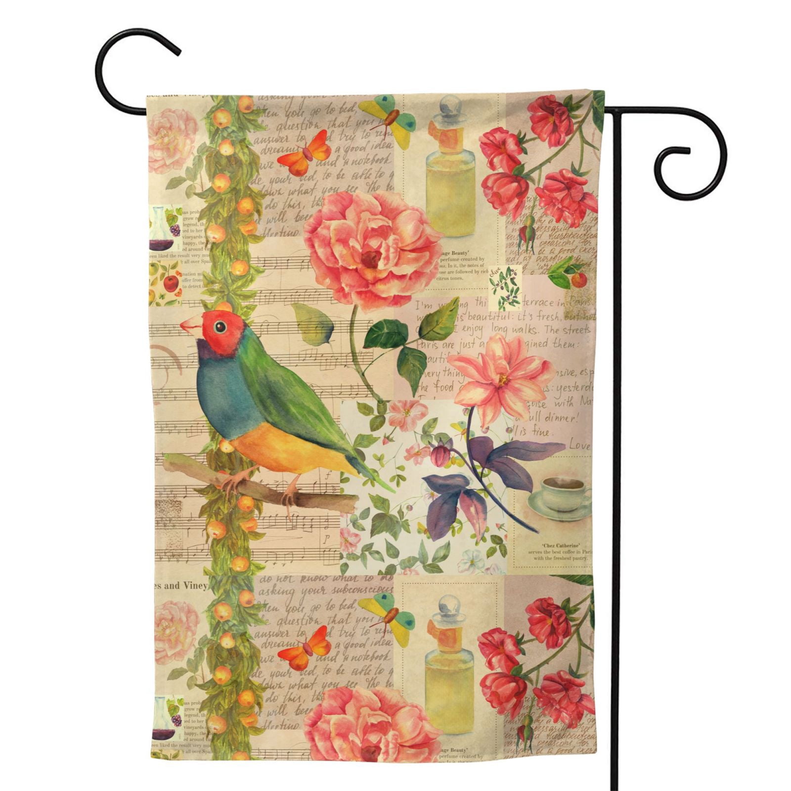 Sigee Vintage Bird for Live Happy Decorative Small Garden Flag,Double ...