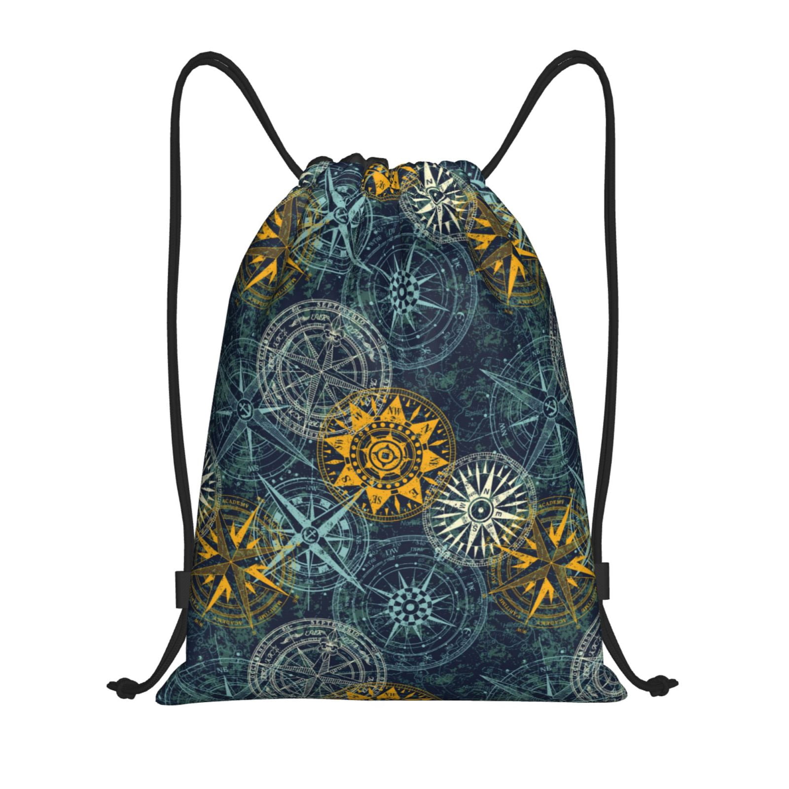 Sigee Vintage Compass for Drawstring Bag String Backpack for Sports ...