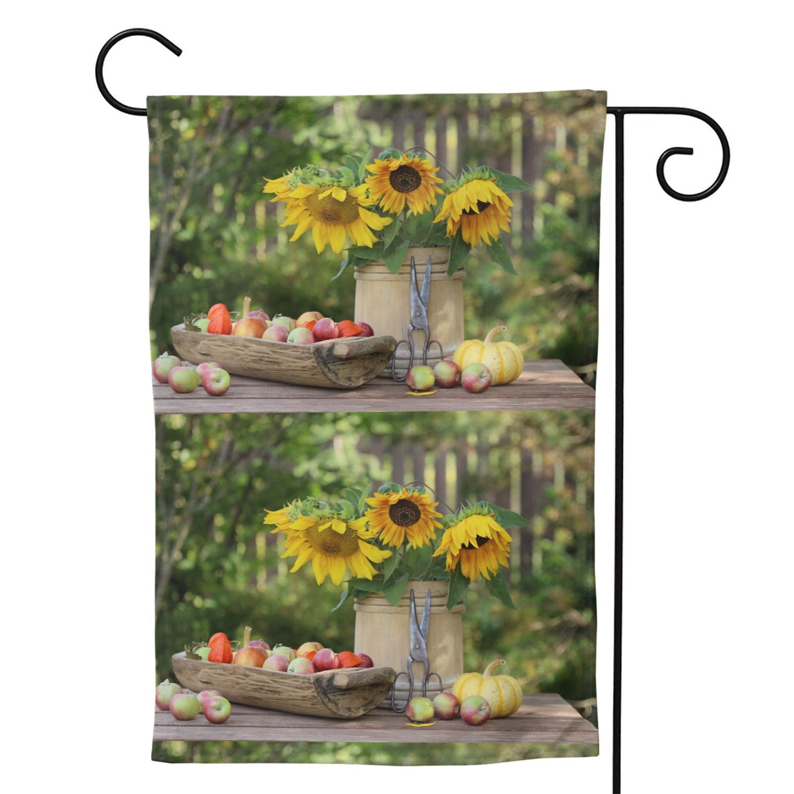 Sigee Vintage Wooden Bucket for Live Happy Decorative Small Garden Flag ...