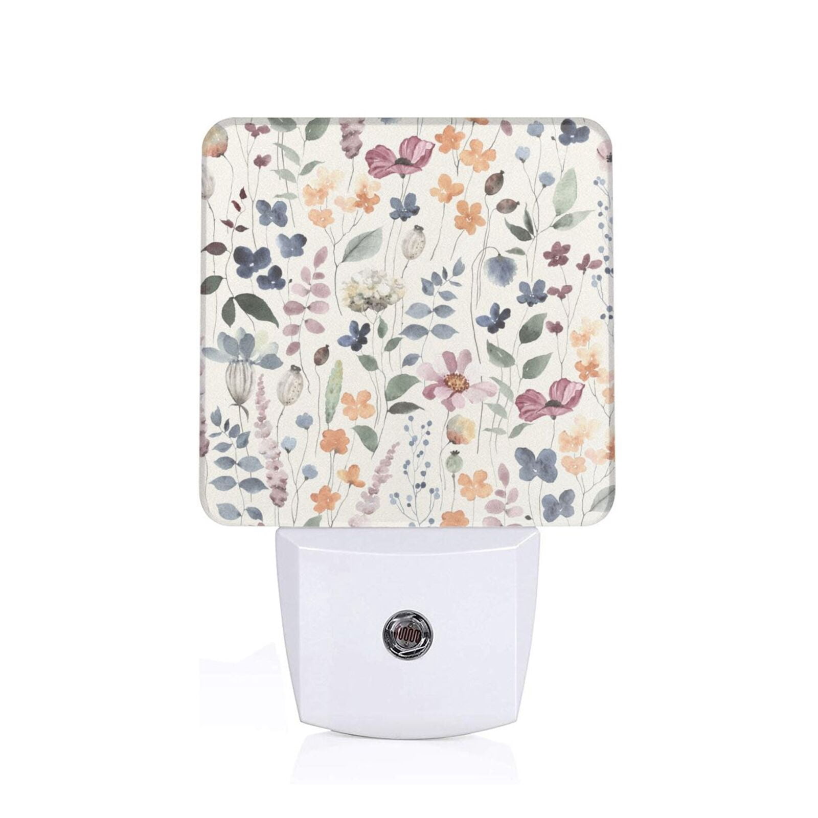 Sigee Watercolor Floral for Night Lights Plug into Wall, Dusk to Dawn ...