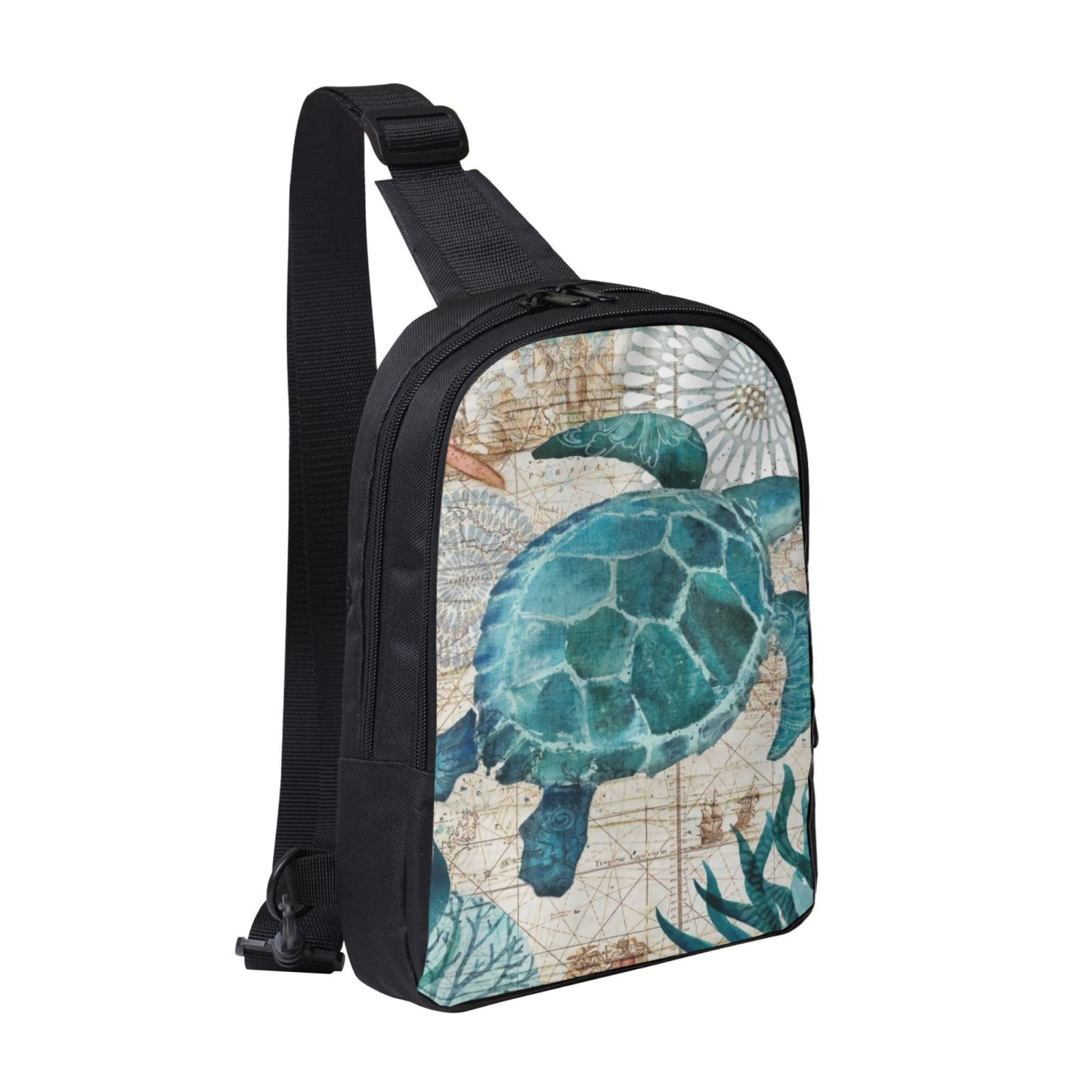 Sigee Watercolor Sea Turtle for Dual Pocket Sling Backpack Hiking ...