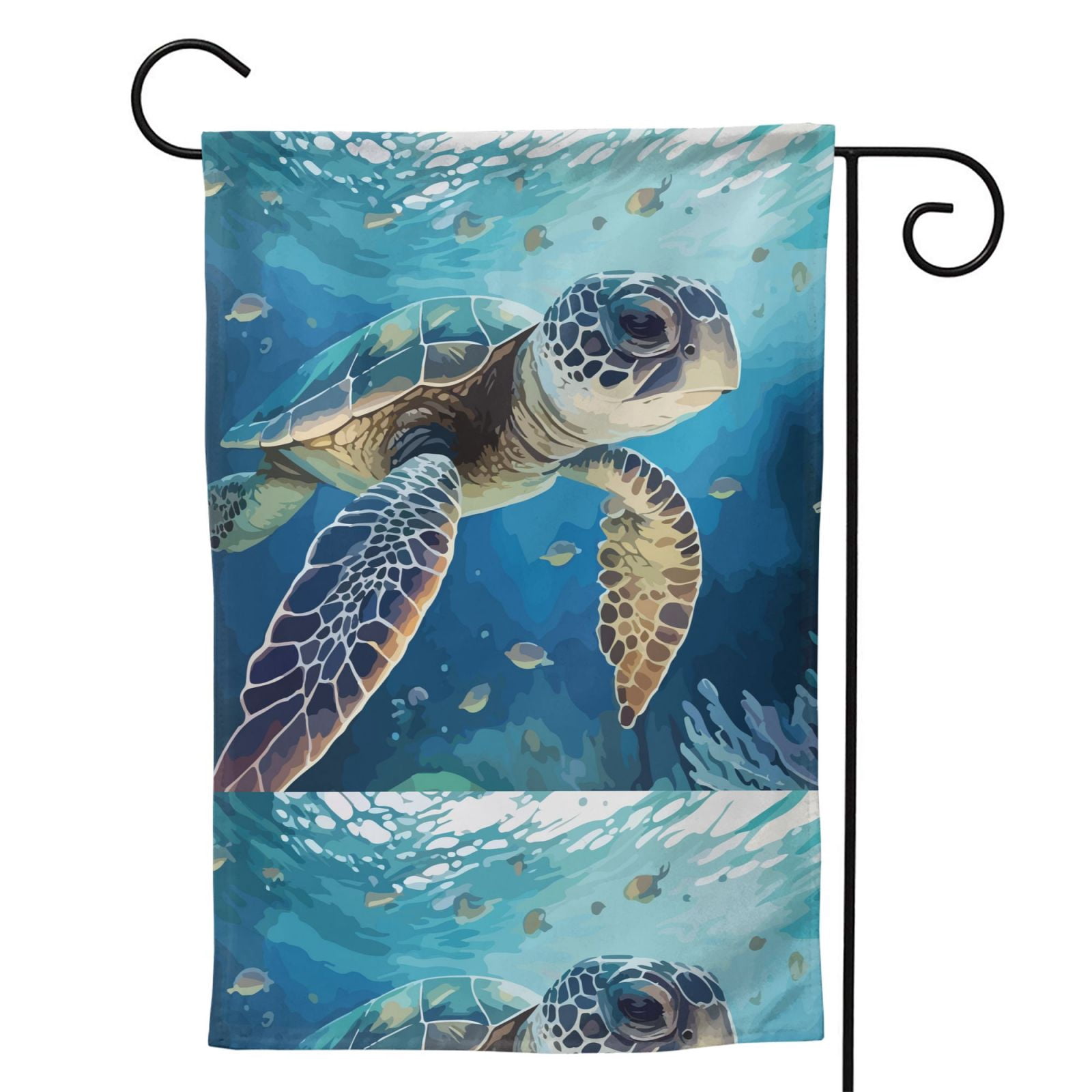Sigee Watercolor Turtle for Live Happy Decorative Small Garden Flag ...
