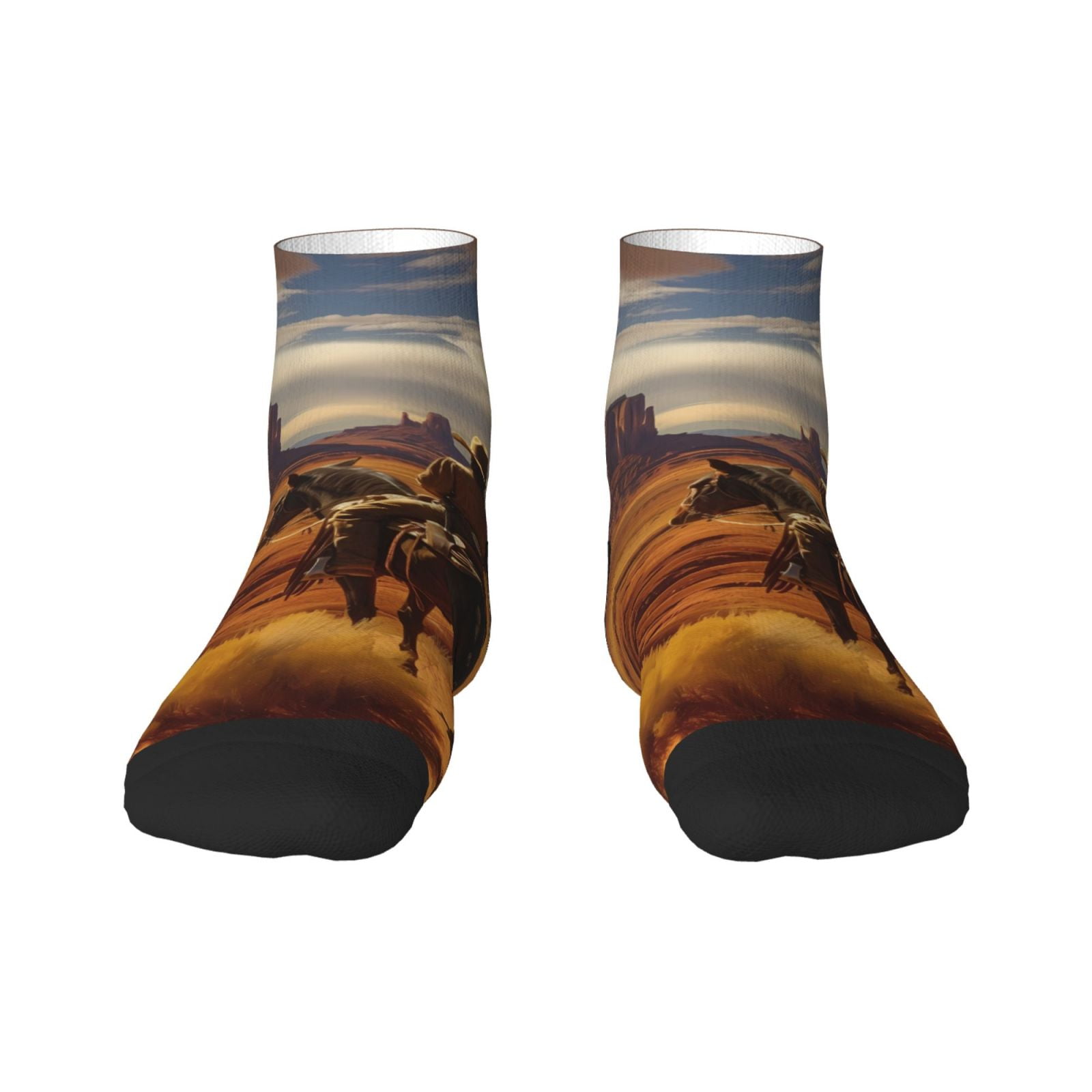 Sigee Western Desert Cowboy Cloud for Crew Soft Moisture-wicking Socks ...