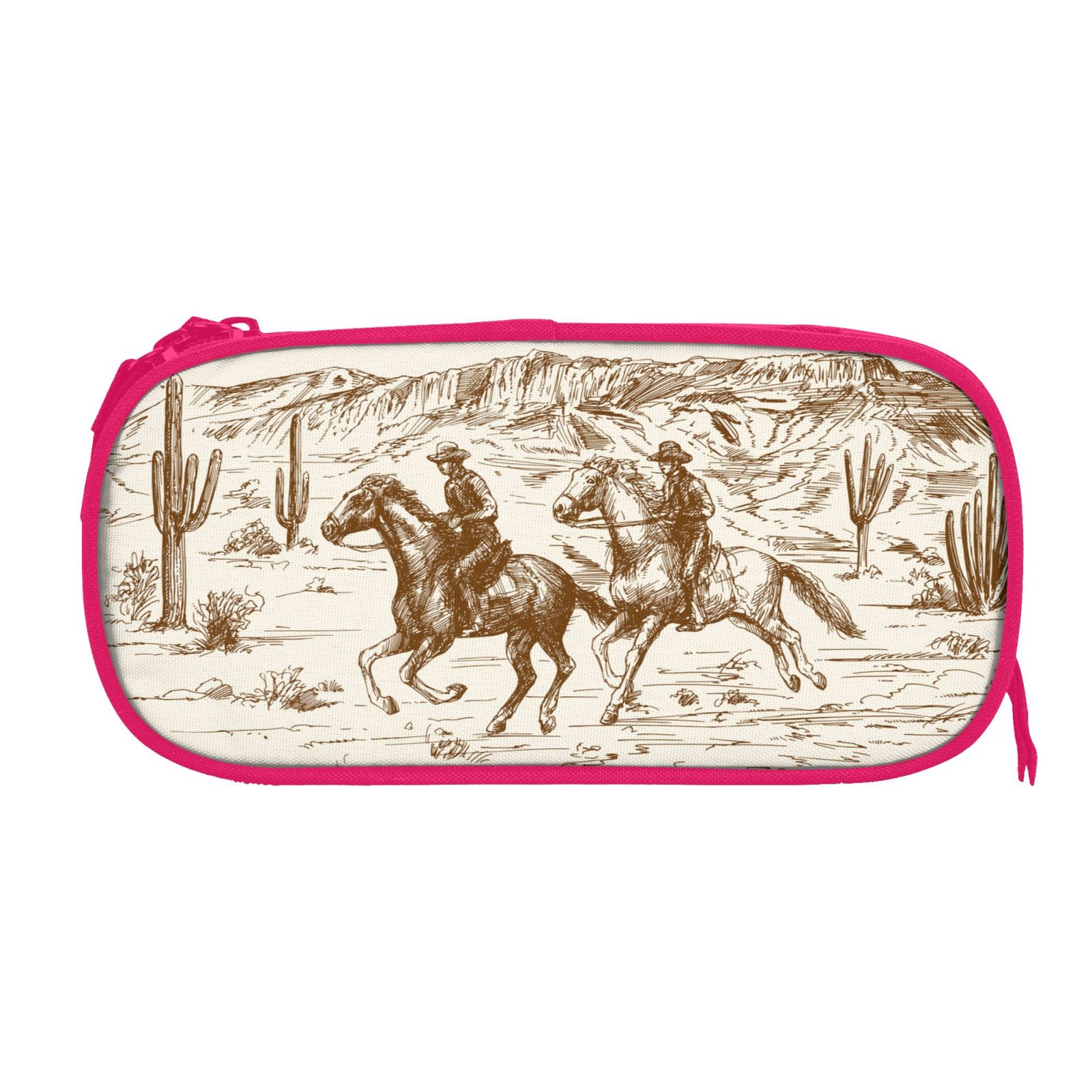 Sigee Western Desert Cowboys1 for Portable Pencil Pouch with Zipper for ...
