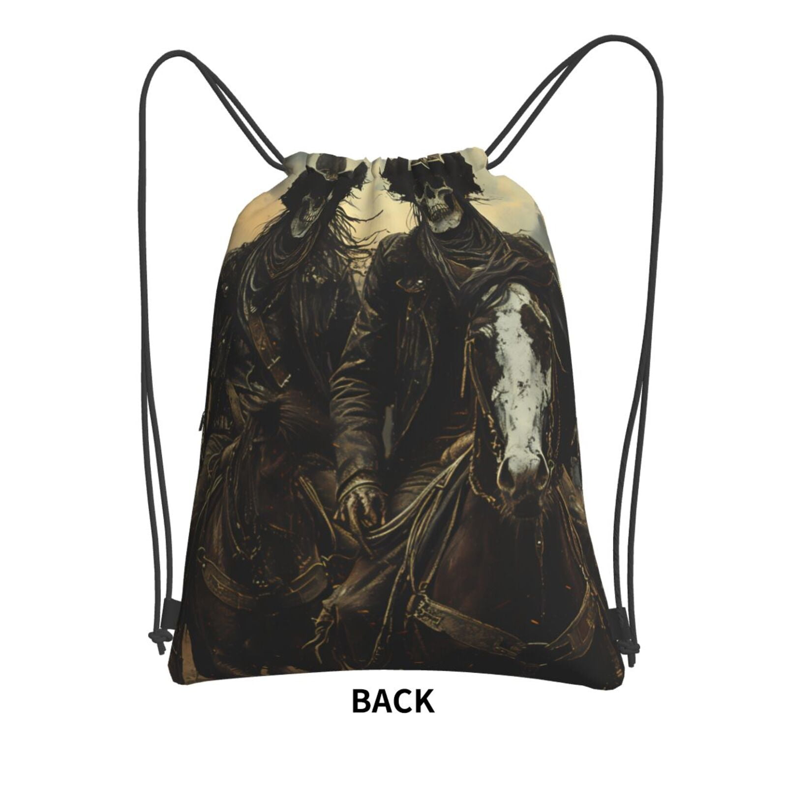 Sigee Western Desert Skull Cowboy for Drawstring Zipper Backpack ...