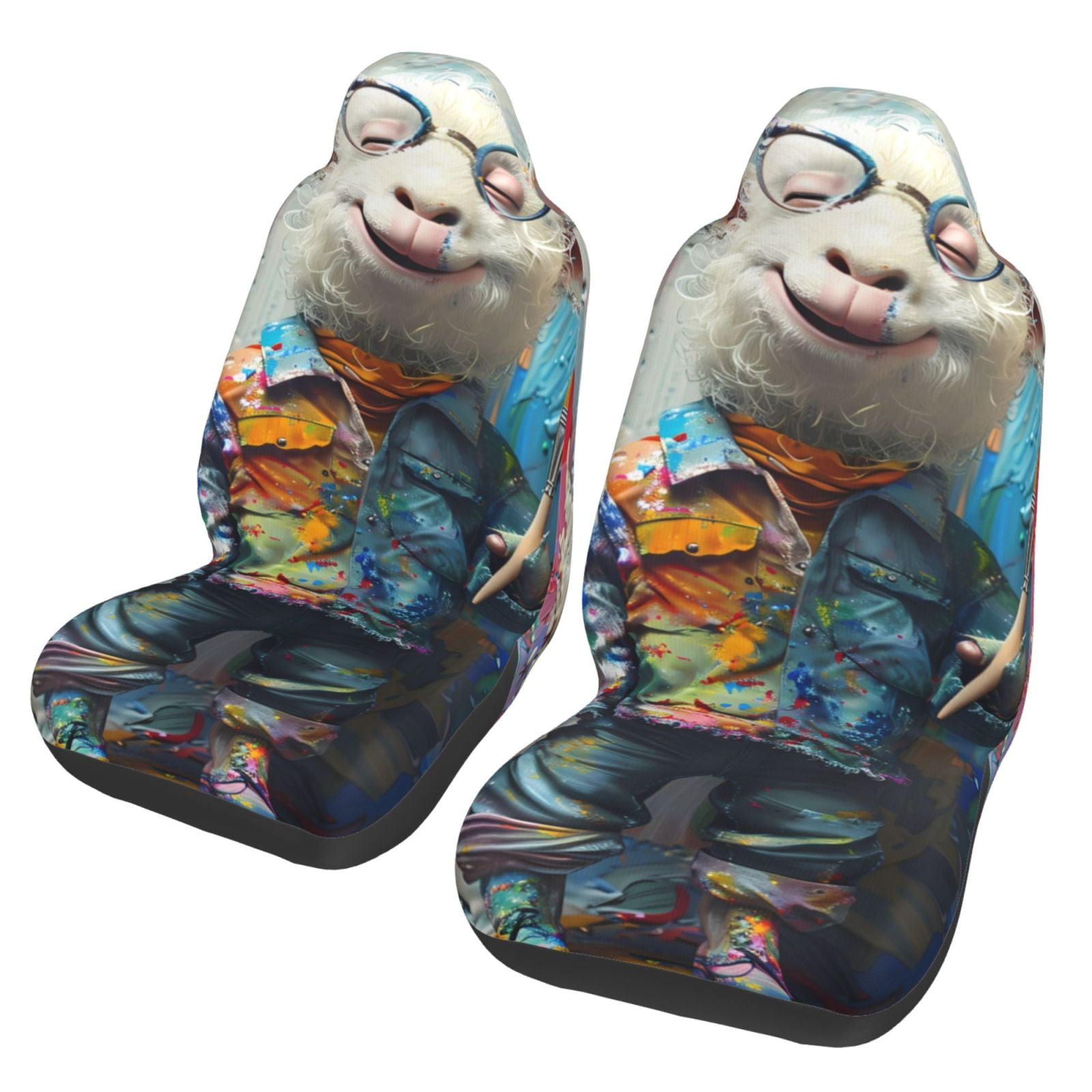 Sigee Whimsical Goat Artist for Universal Car Seat Covers, Premium Car ...