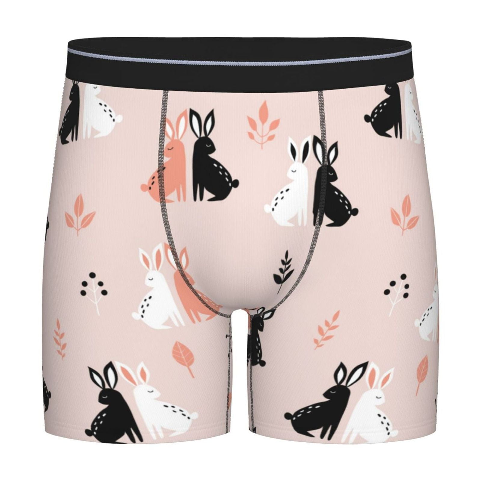 Sigee White And Black Rabbit for Men's Boxer Briefs,Moisture Wicking ...