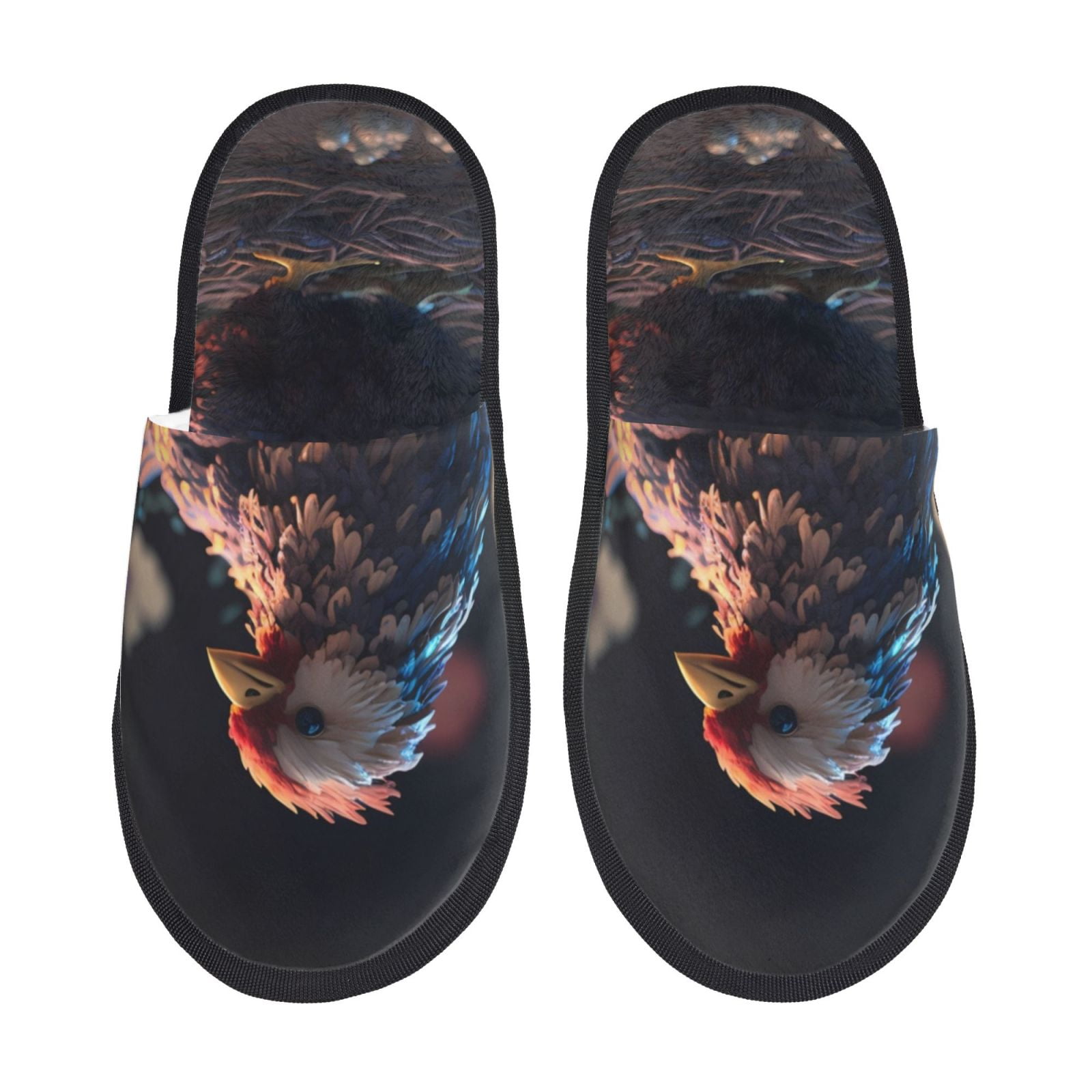 Sigee White Purple Flower Chicken for Cozy Furry Slippers Super Soft ...