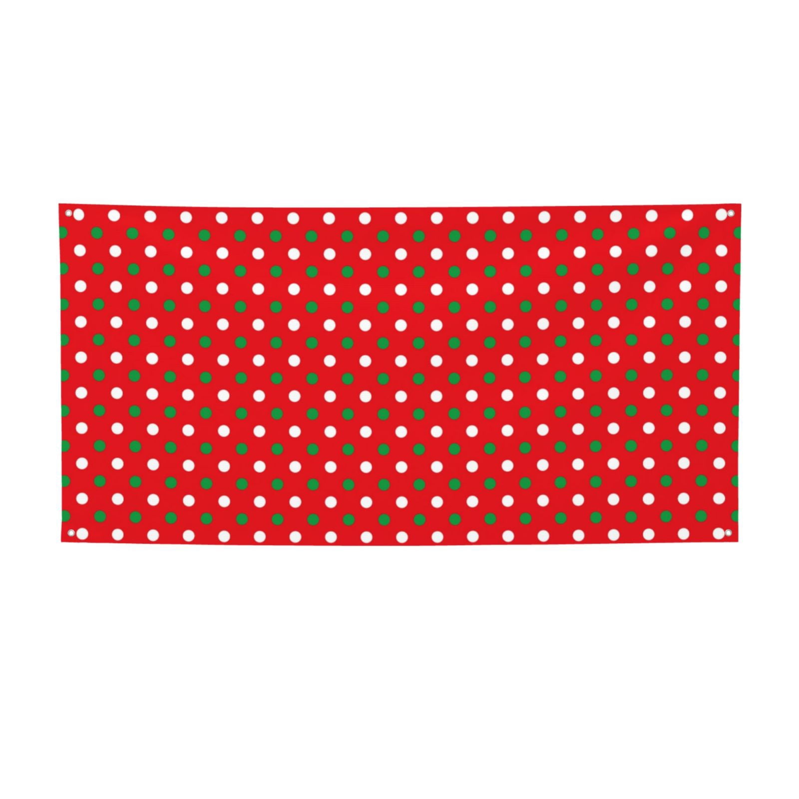 Sigee White and Green Polka Dot for Large Happy Holiday Banner for ...