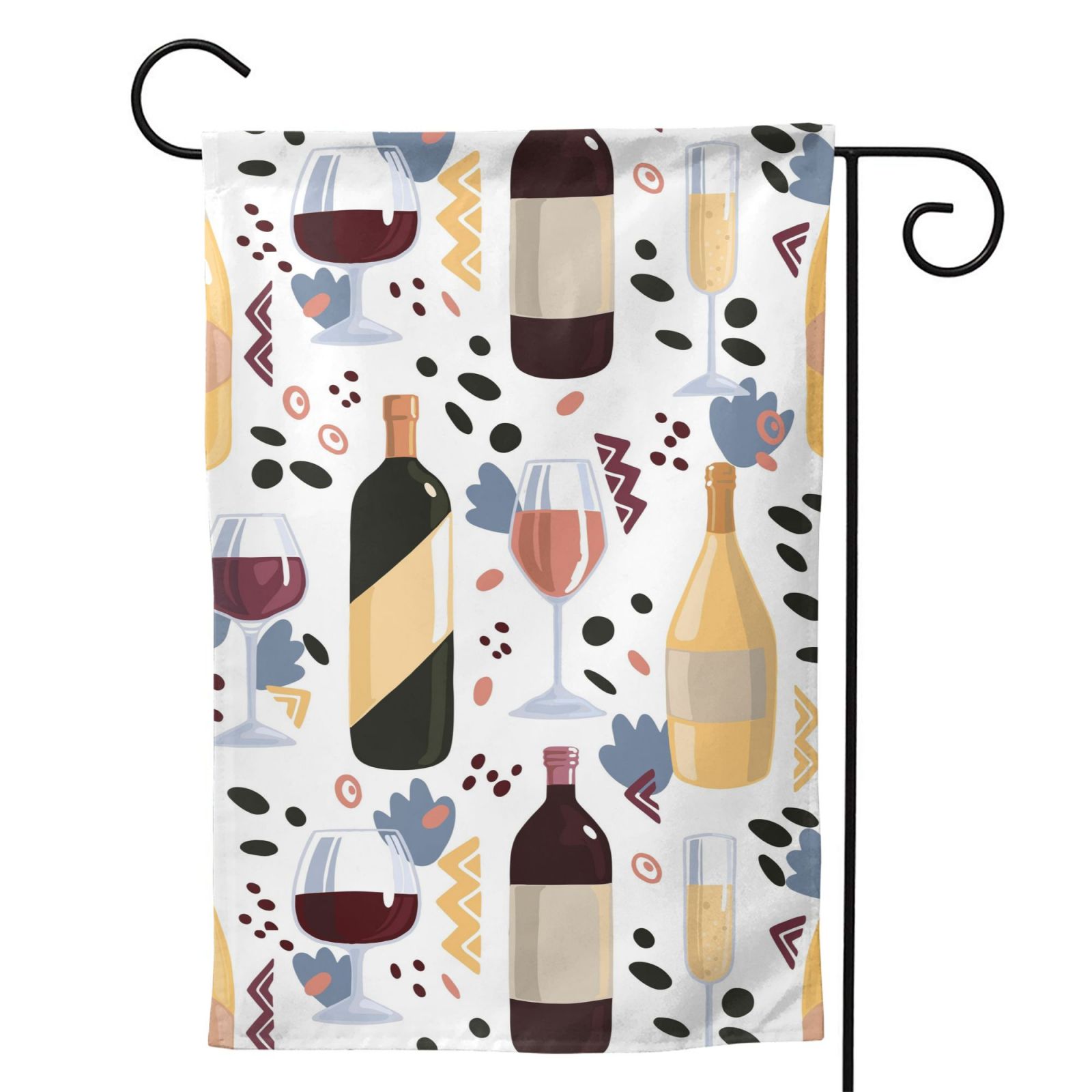 Sigee Wine Bottles Glasses for Live Happy Decorative Small Garden Flag ...