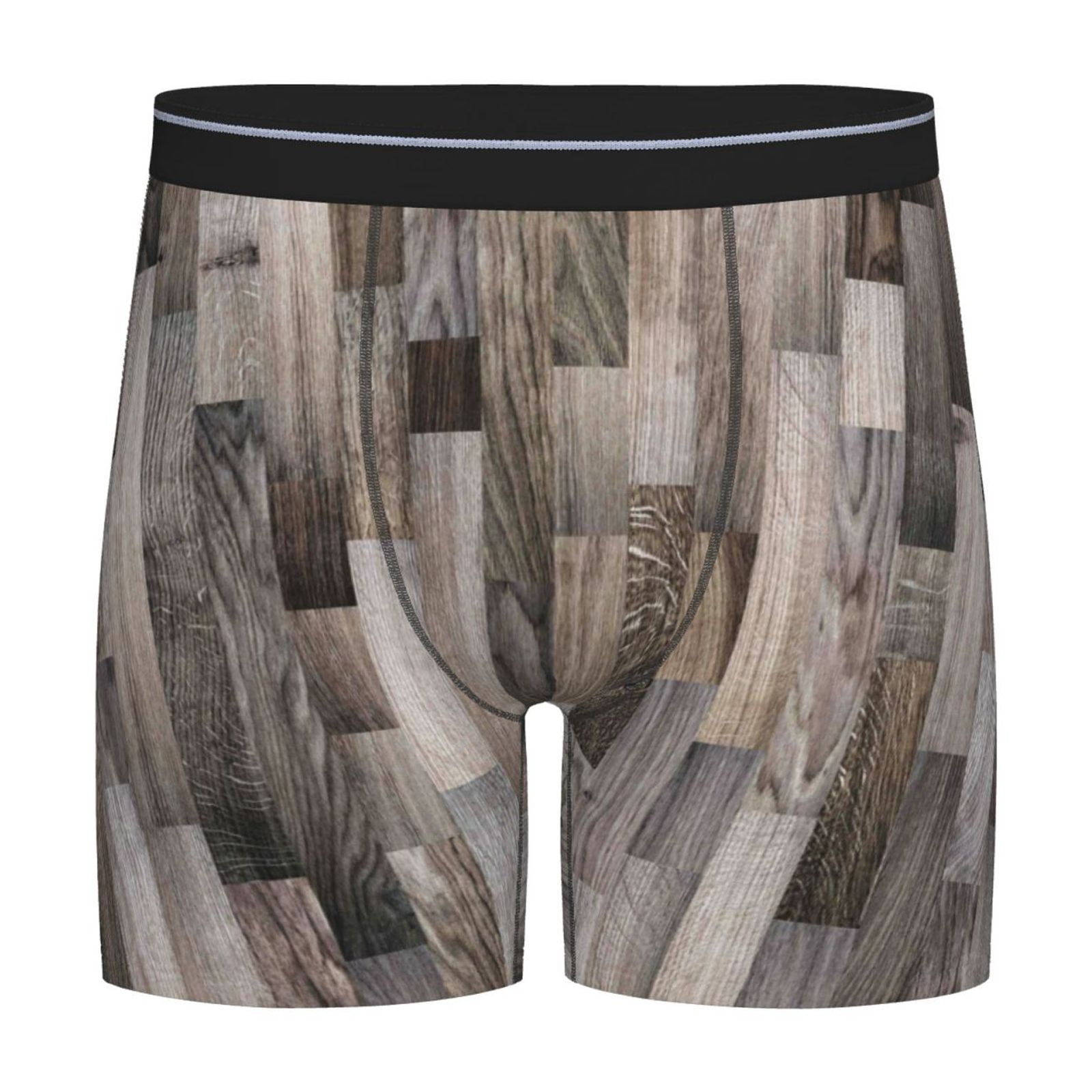 Sigee Wooden Texture for Men's Boxer Briefs,Moisture Wicking and ...