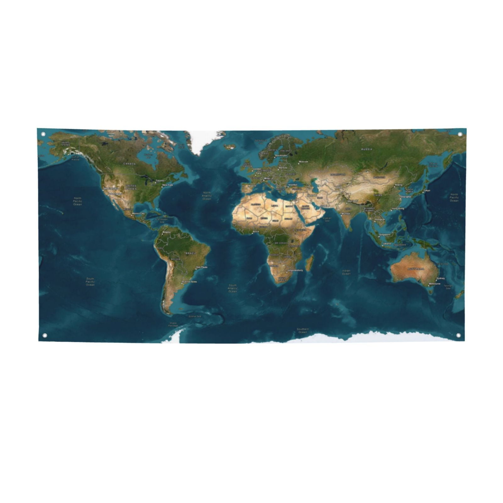 Sigee World Map for Large Happy Holiday Banner for Outdoor Indoor Home ...