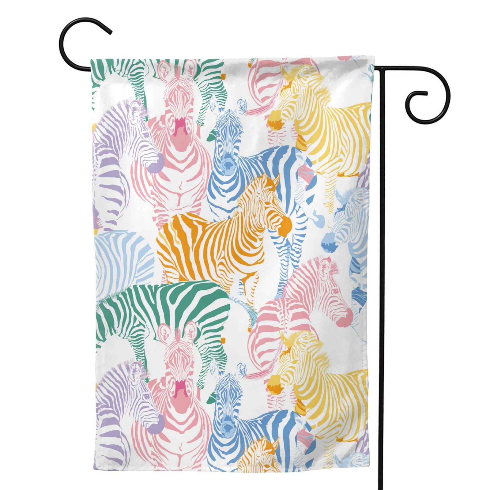 Sigee Zebra Colourful for Live Happy Decorative Small Garden Flag ...