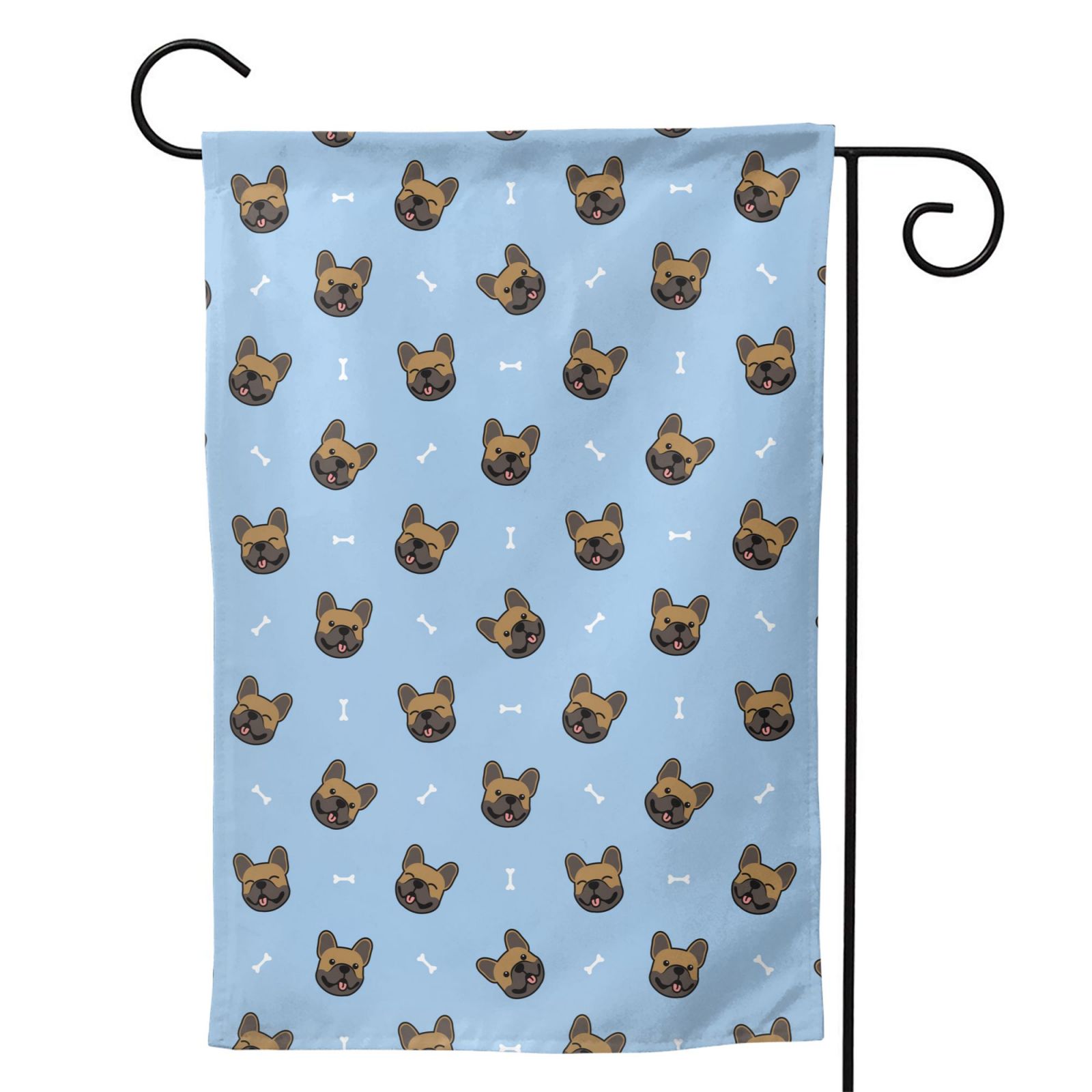 Sigee french Bulldog Face for Live Happy Decorative Small Garden Flag ...