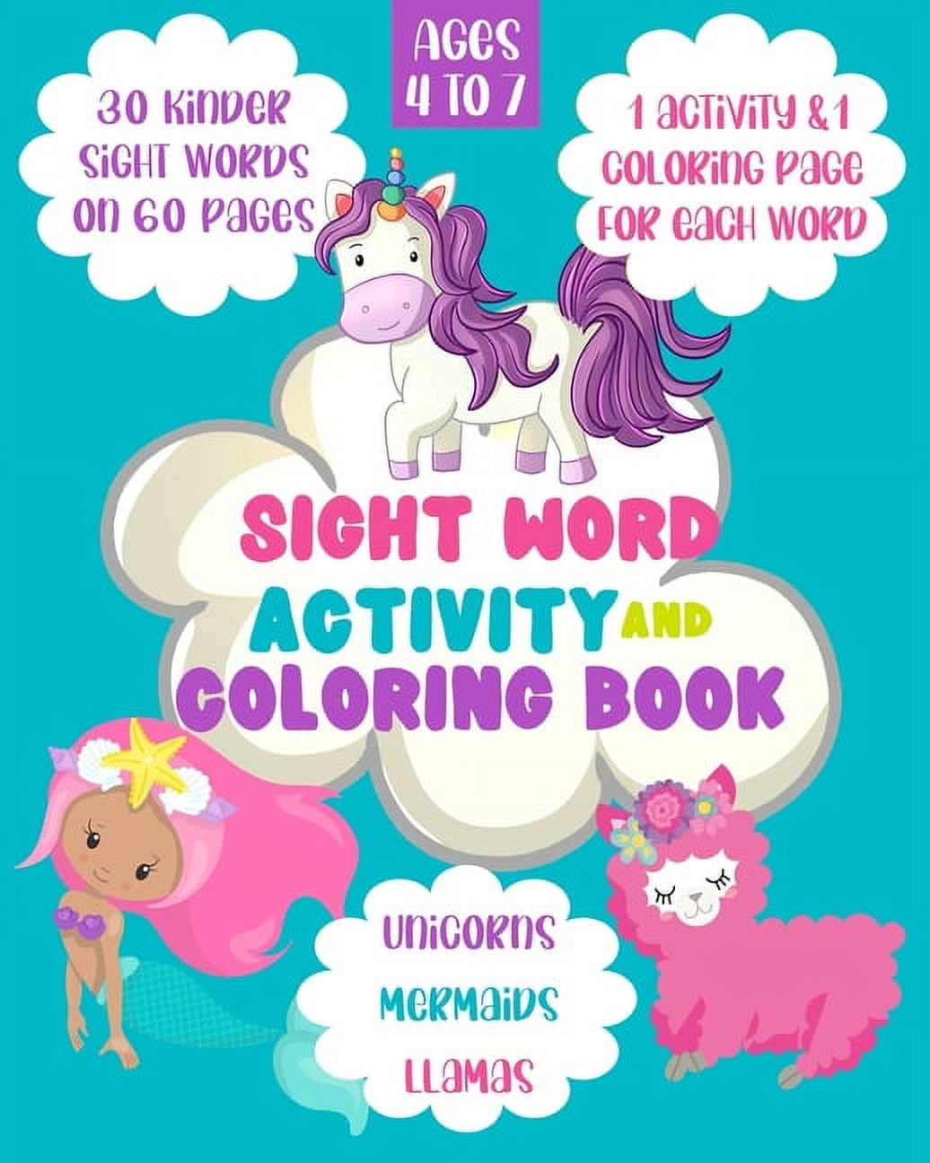 Sight Word Activity and Coloring Book: 30 Kinder Sight Words On 60 ...