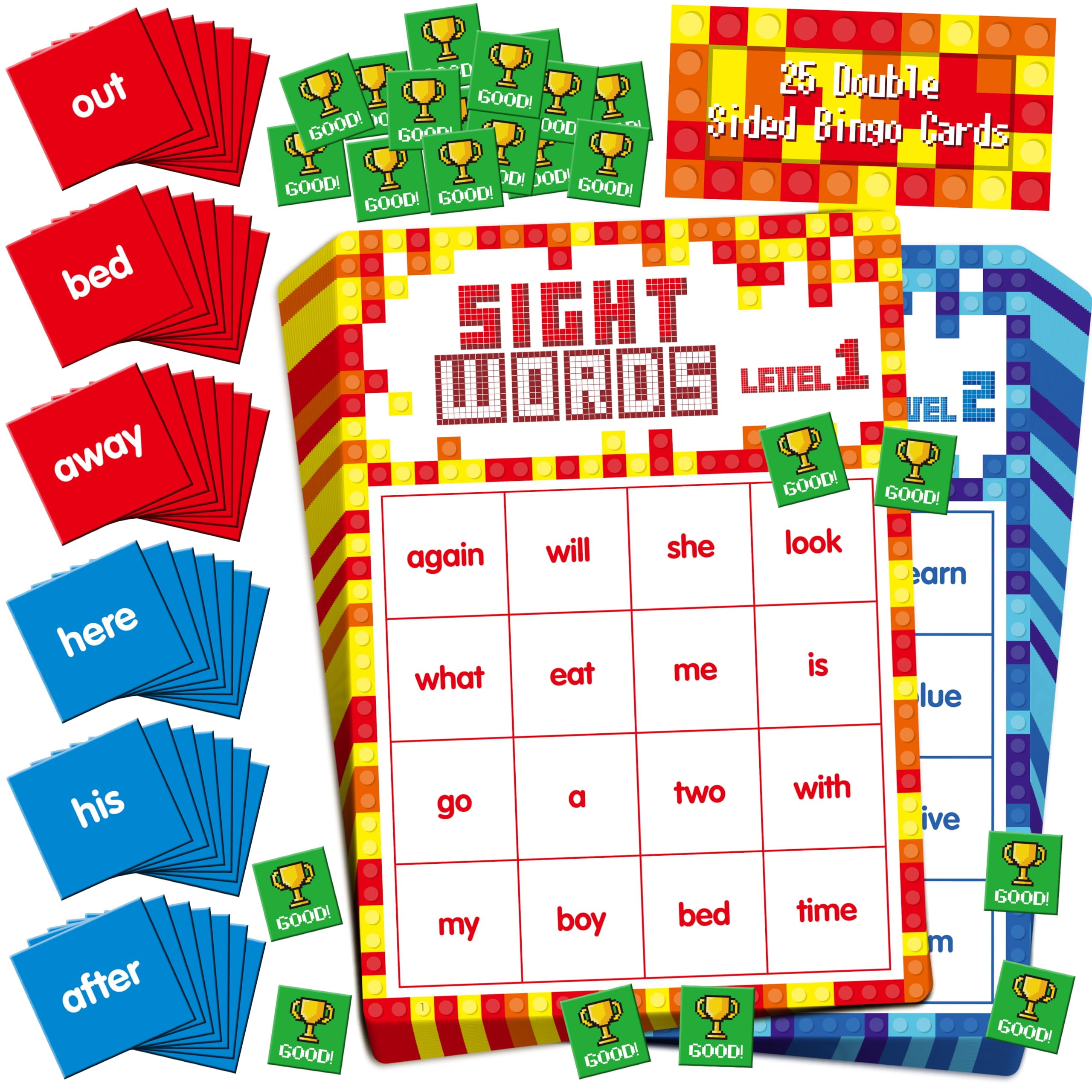 Sight Word Bingo Game, KEF16 144 Sight Words to Read Level 1 & Level 2 ...