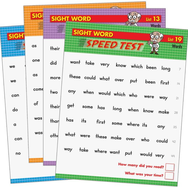 Sight Word Fluency Drills And Assessment Kit - 25 cards - Walmart.com