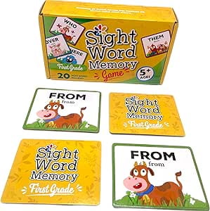 Sight Word Memory Game / Matching Game. Reading and Language Building ...