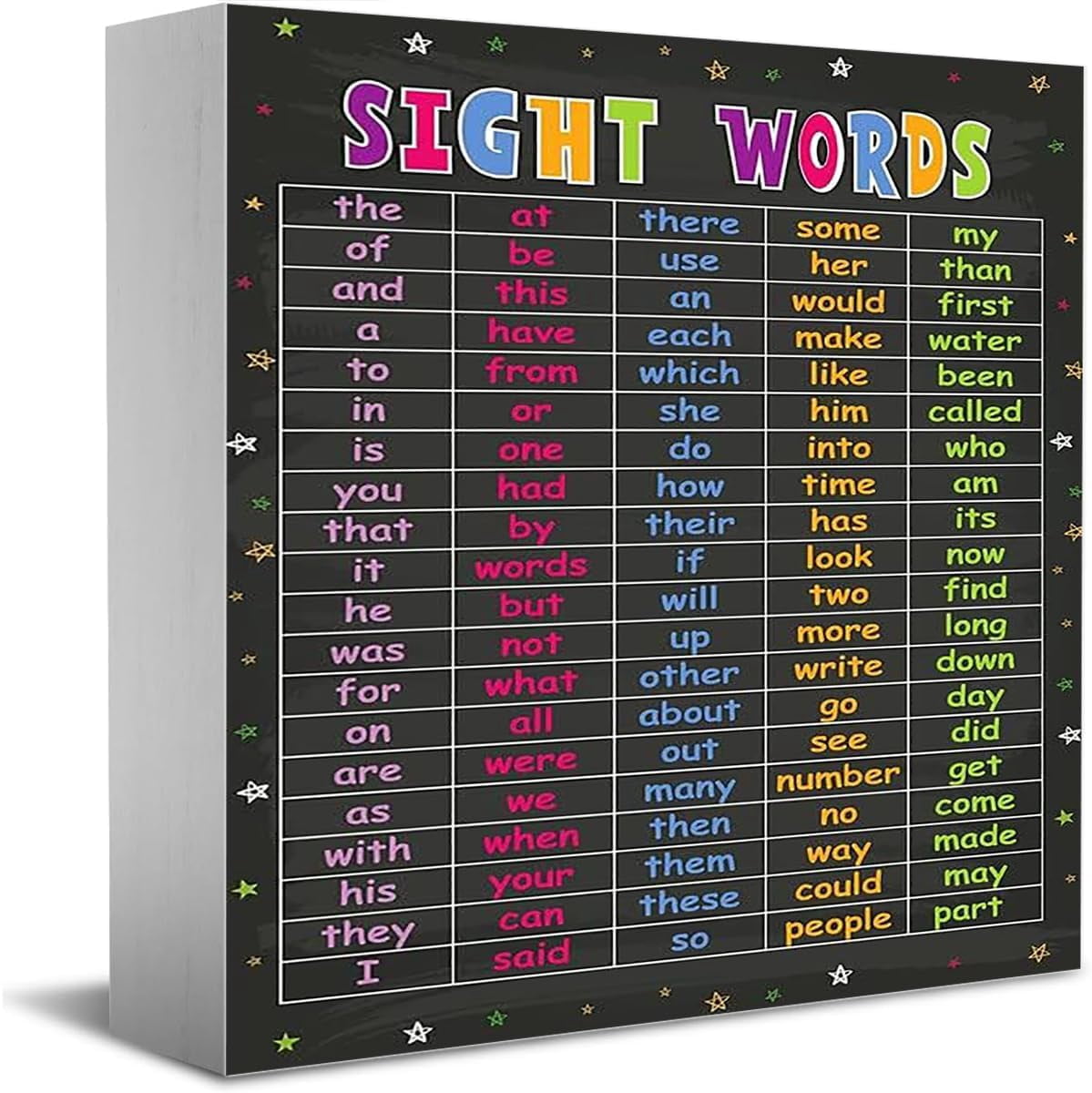 Sight Words And Word Families Classroom Wood Box Sign Decor Rustic ...