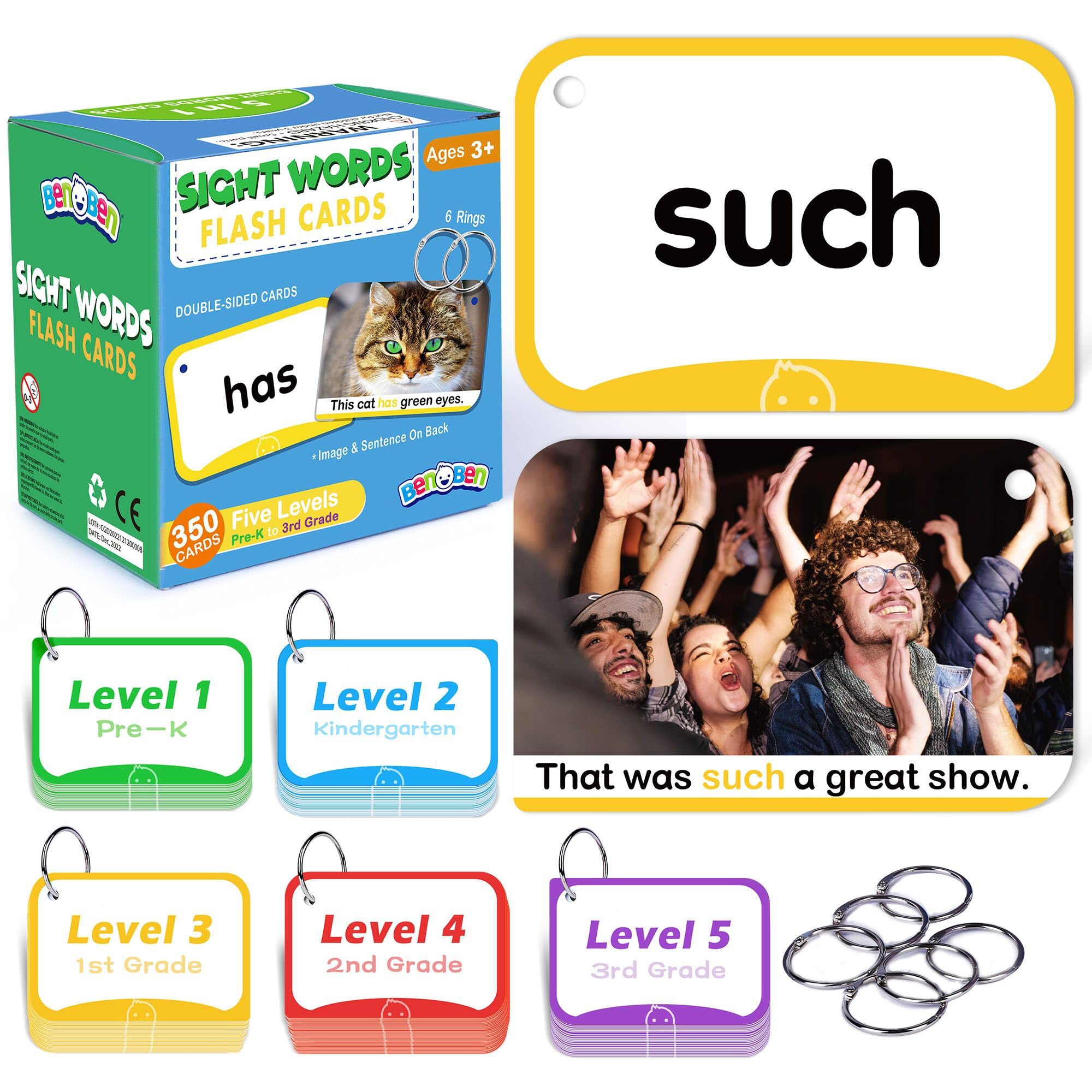 Sight Words Flash Cards, 350 Dolch & Fry High Frequency Site Words For ...