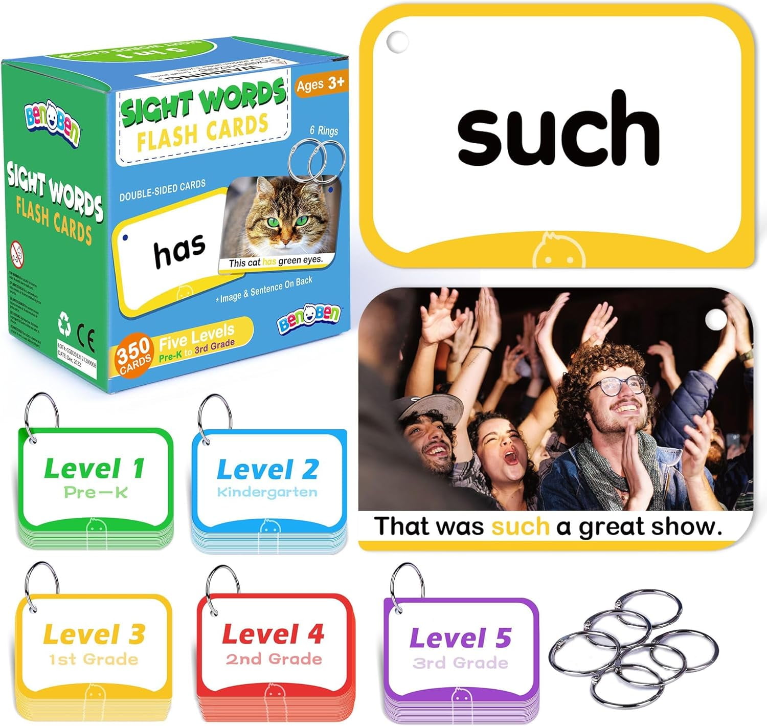 Sight Words Flash Cards, 350 Dolch & Fry High Frequency Site Words and ...