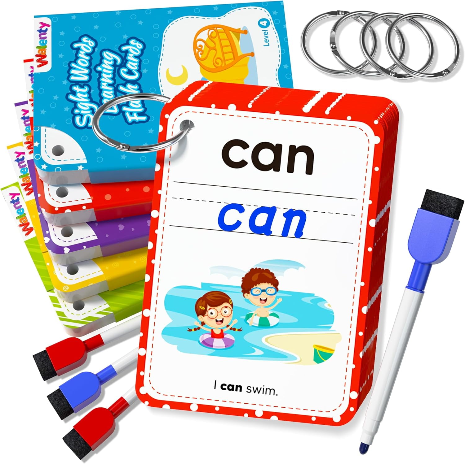 Sight Words Flash Cards Kindergarten, 250 Dolch Sight Word Writing ...