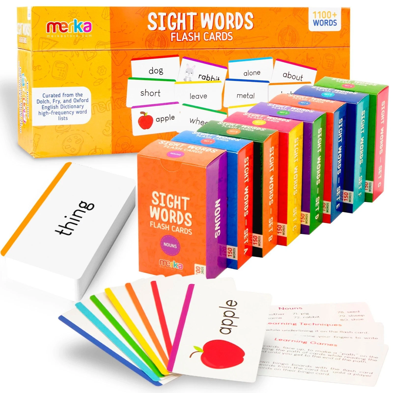 Sight Words Flashcard Set: Learn To Read First Words (Set of 575 Cards ...