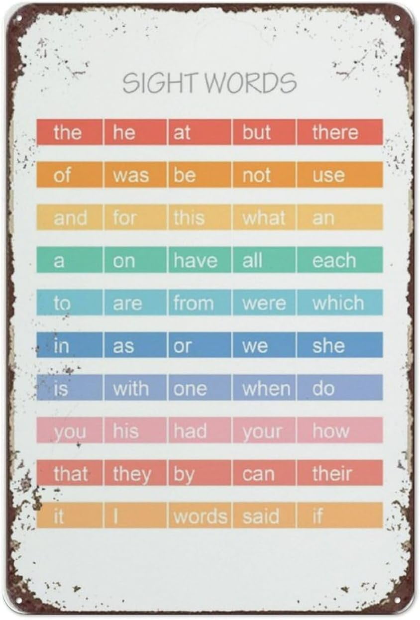 Sight Words Reading Spelling Learning Class Kids,Playroom Homeschool ...