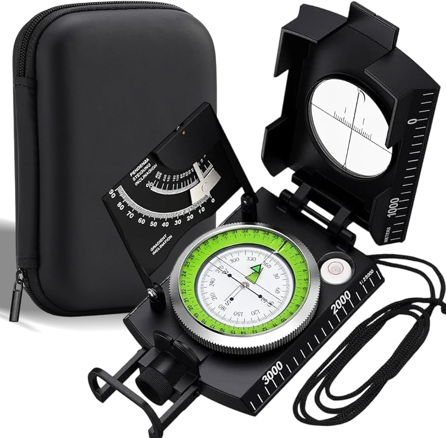 Sighting Compass with Inclinometer: Heavy-Duty Metal Body, Waterproof ...