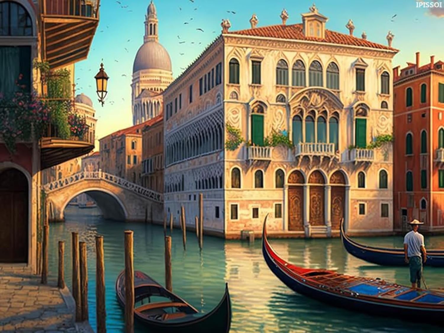 Sights of Venice Romantic Scenery Diamond Painting Kits for Adults, 5D ...