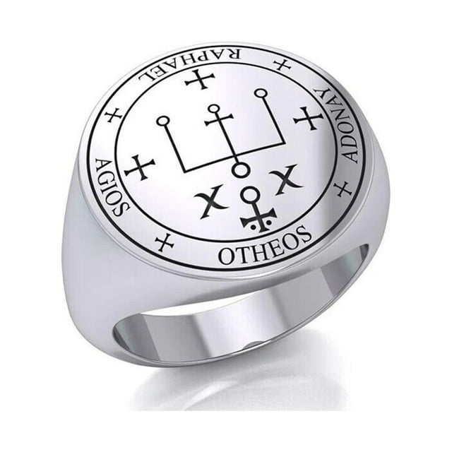 Sigil of Archangel Raphael .925 Sterling Silver Ring by Peter Stone ...
