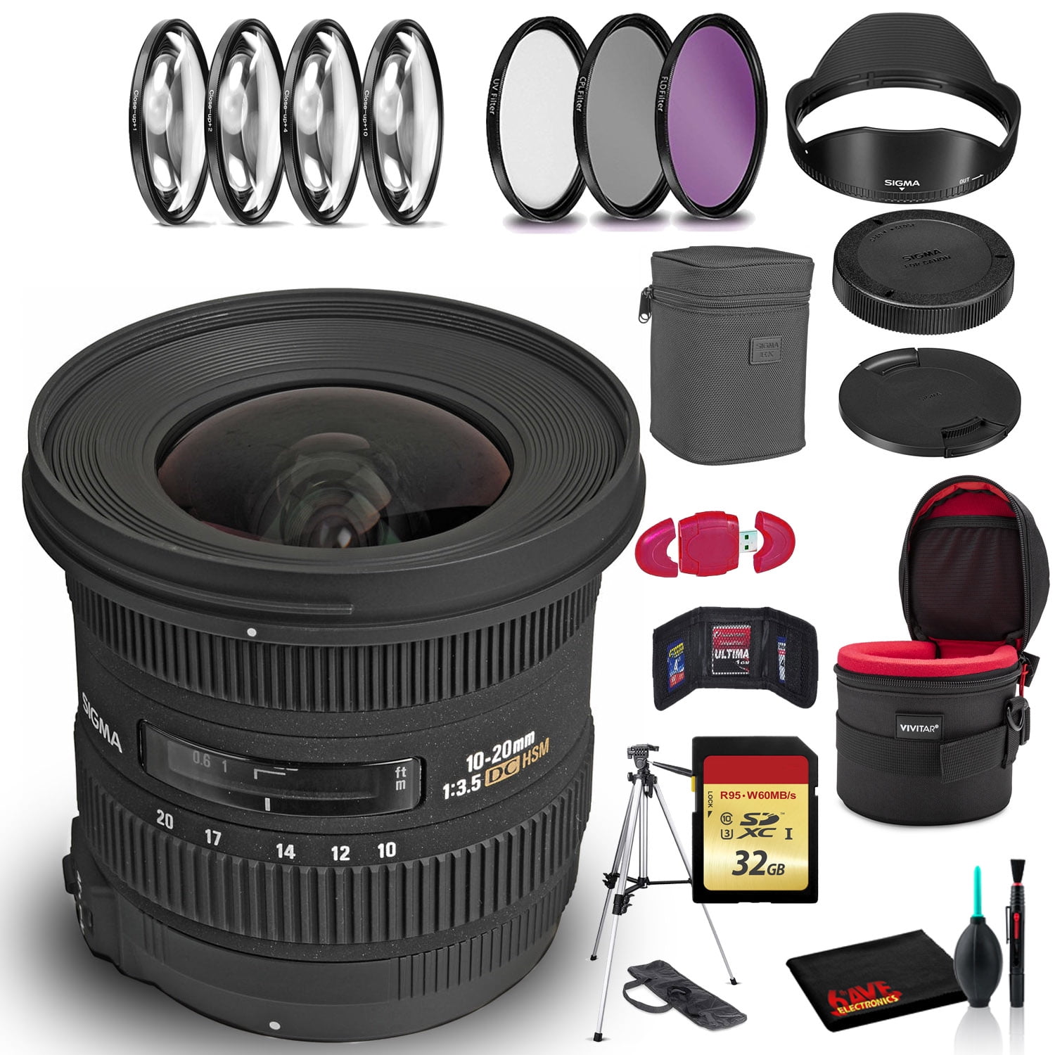 Sigma 10-20mm f/3.5 EX DC HSM Lens for Nikon F with Cleaning Kit ...