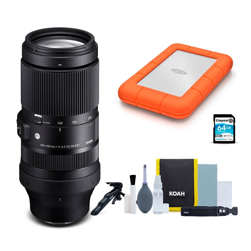Sigma 100-400mm f/5-6.3 DG DN OS Contemporary Lens for L Mount Bundle ...