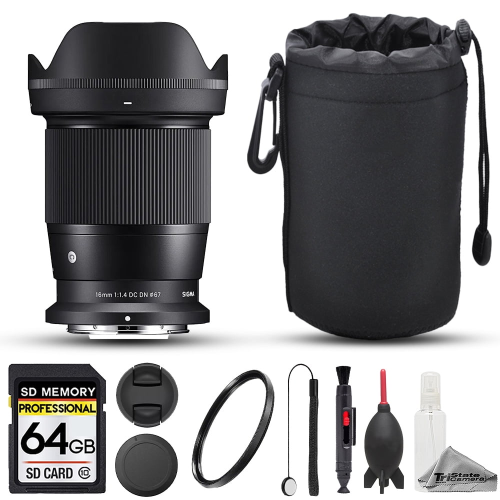 Sigma 16mm f/1.4 DC DN Contemporary Lens (Nikon Z) - 8pc 64GB Memory Bundle - Walmart.com
