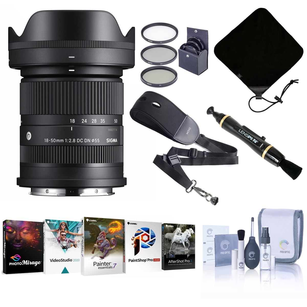 Sigma 18-50mm f/2.8 DC DN Contemporary Lens for L Mount, Bundle with ...