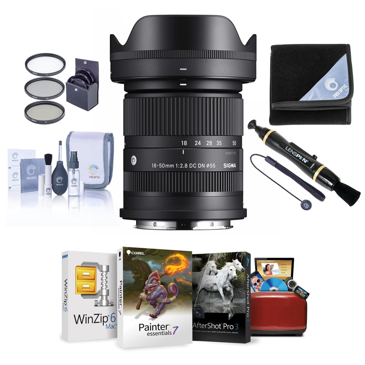 Sigma 18-50mm f/2.8 DC DN Contemporary Lens for Sony E, Bundle with ...
