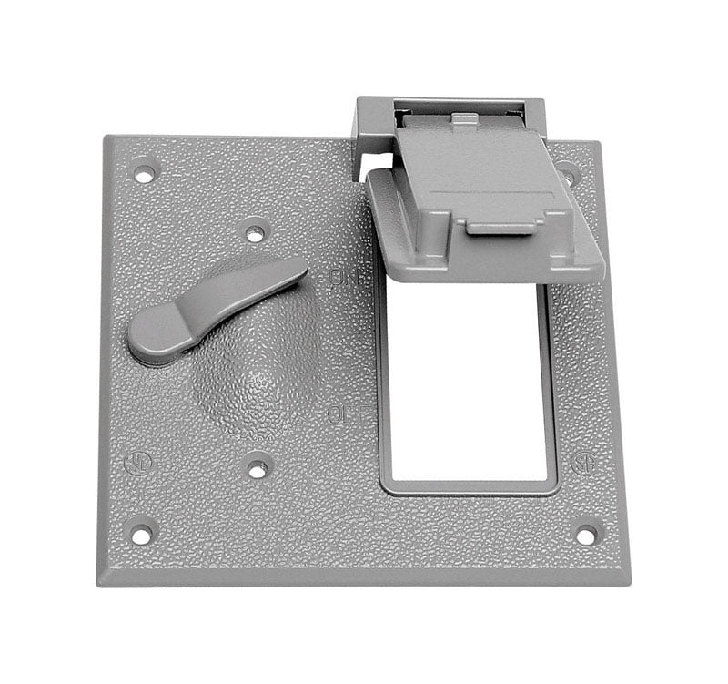 Sigma 3466380 Square Metal 2 Gang Combo Box Cover for Wet Locations ...