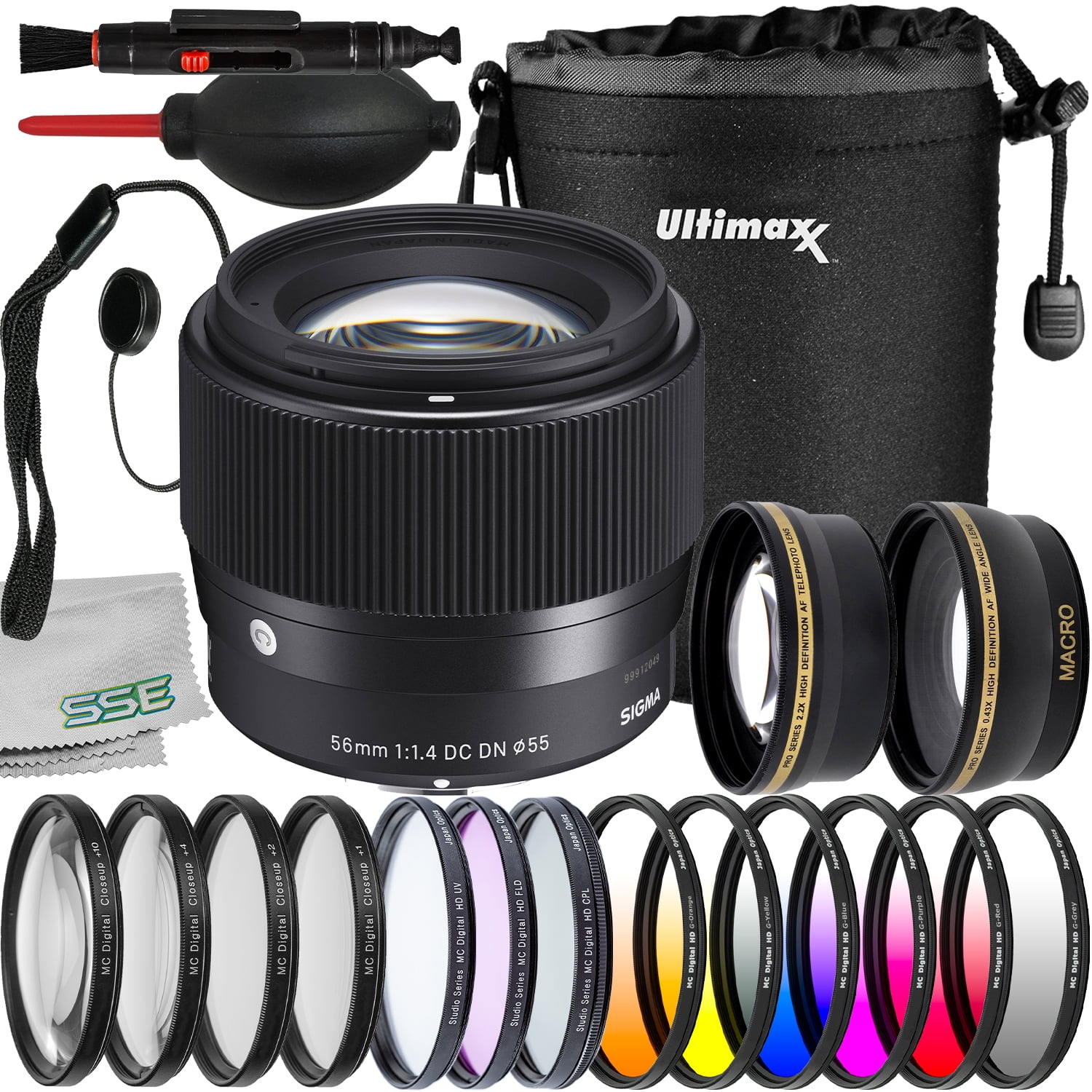 Sigma 56mm f/1.4 DC DN Contemporary Lens for Sony E with Essential ...